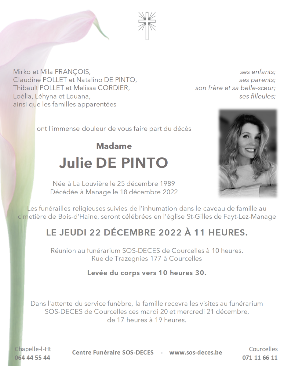 Madame Julie DE PINTO